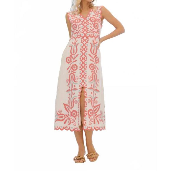 Sea | Dresses | New Sea Eevi Embroidered Twill Vneck Dress In Multi ...